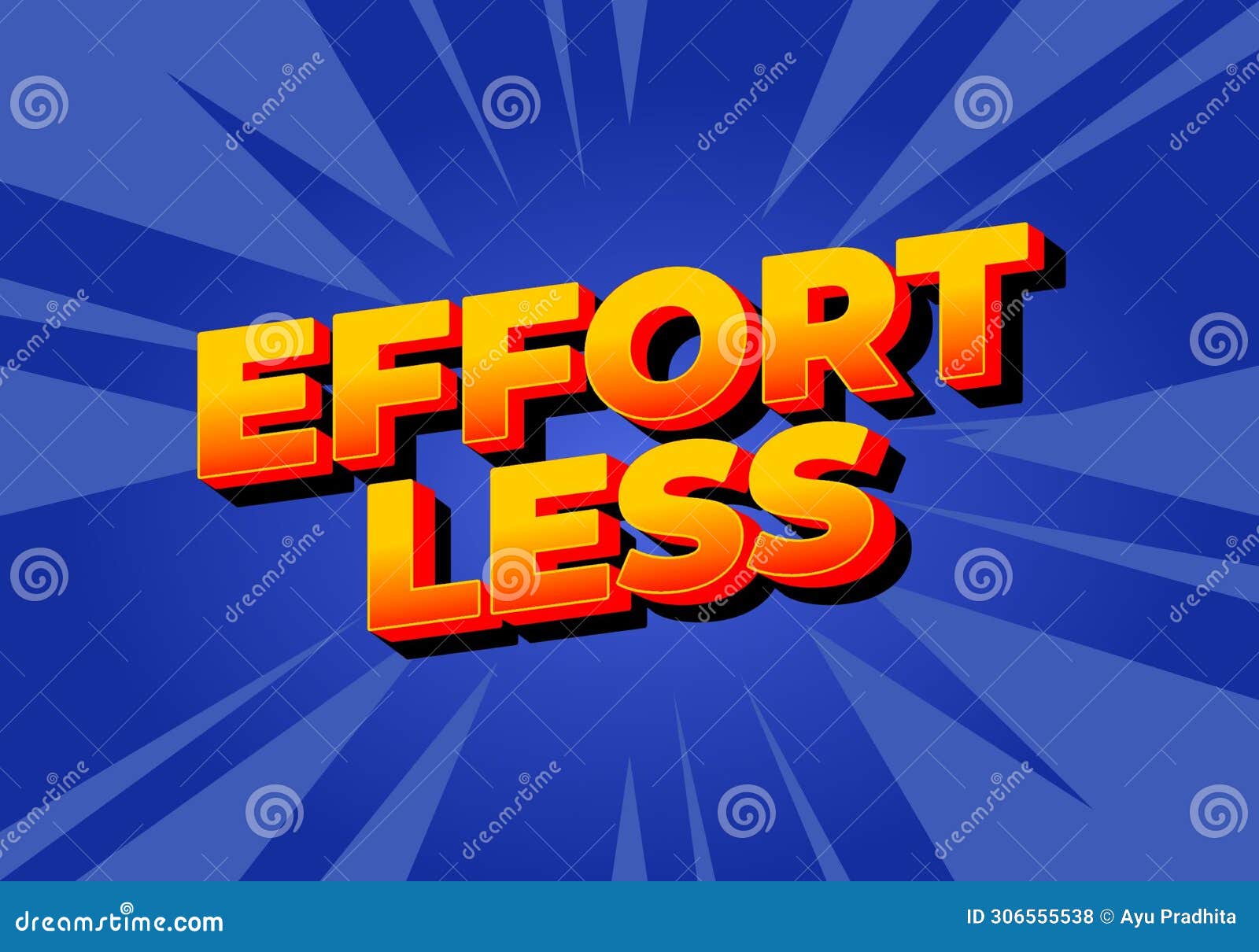 Effortless. Text Effect in 3D Look with Eye Catching Colors Stock ...