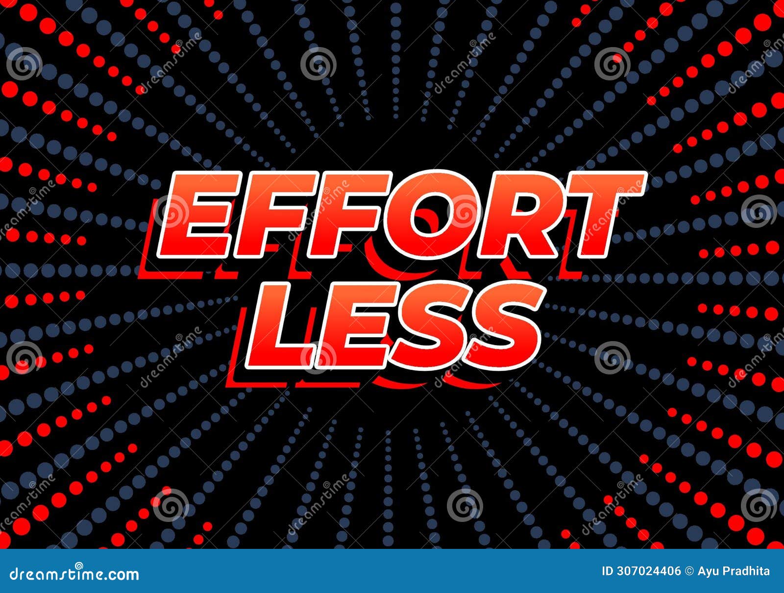 Effortless. Text Effect In 3D Look With Eye Catching Colors Vector ...
