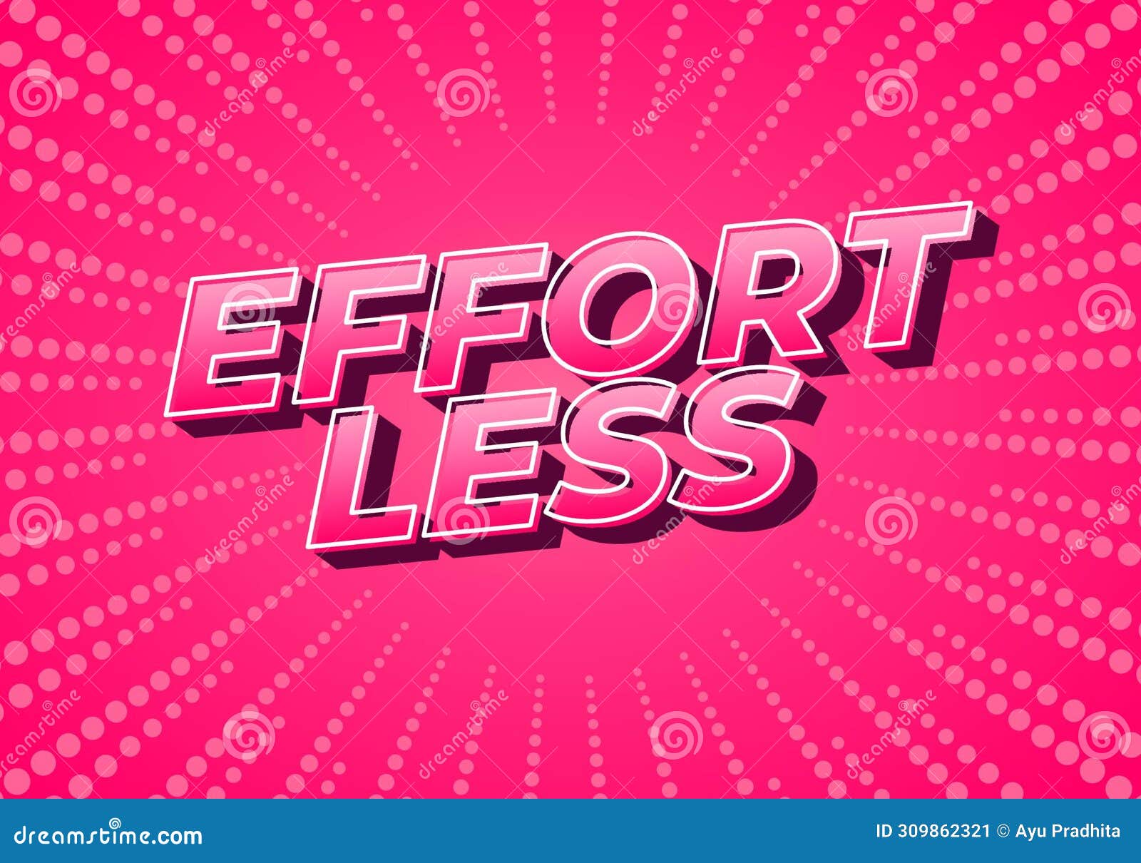 Effortless. Text Effect in 3D Look with Eye Catching Colors Stock ...