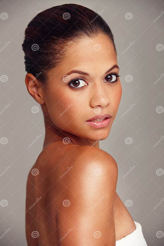 Effortlessly Beautiful Cropped Head And Shoulders Portrait Of A