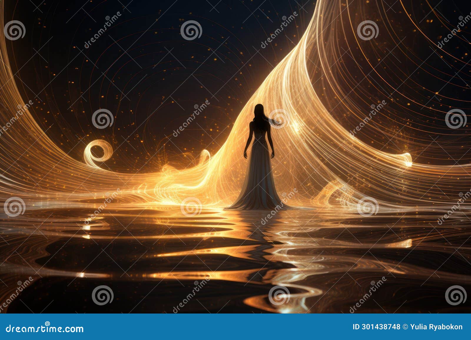 Effulgent Light Colorful Wave. Generate Ai Stock Illustration ...