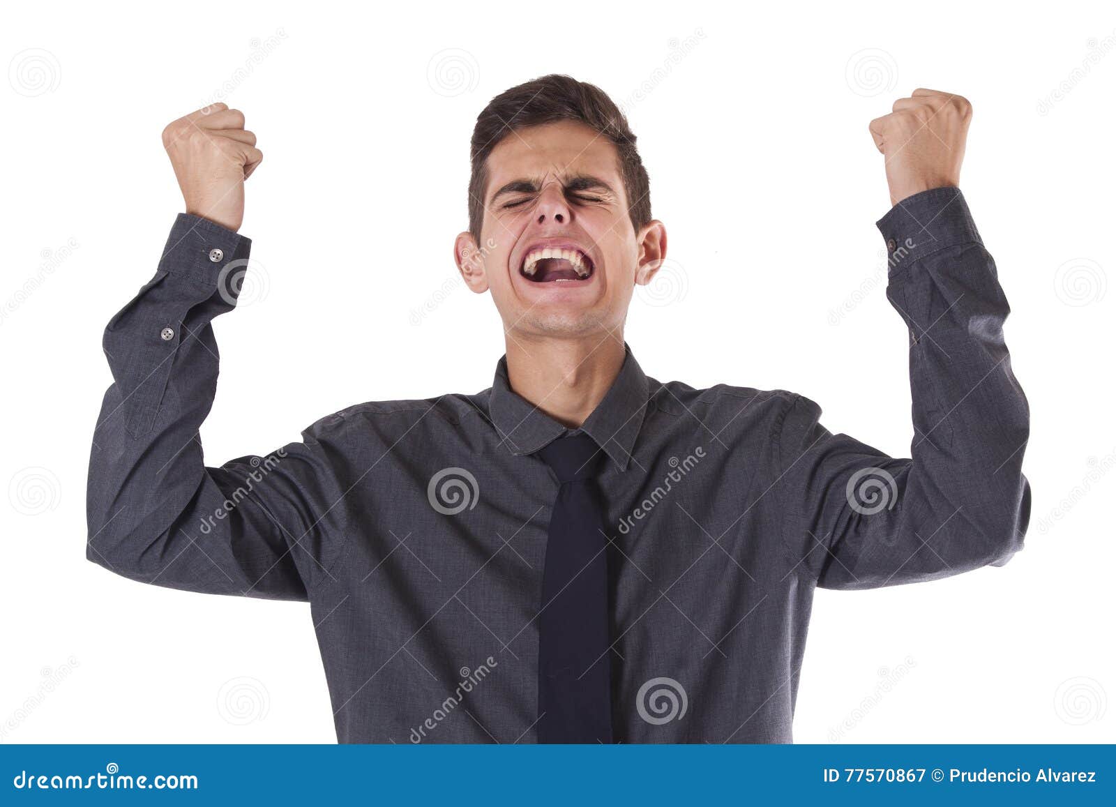 Effusive businessman stock image. Image of isolated, white - 77570867