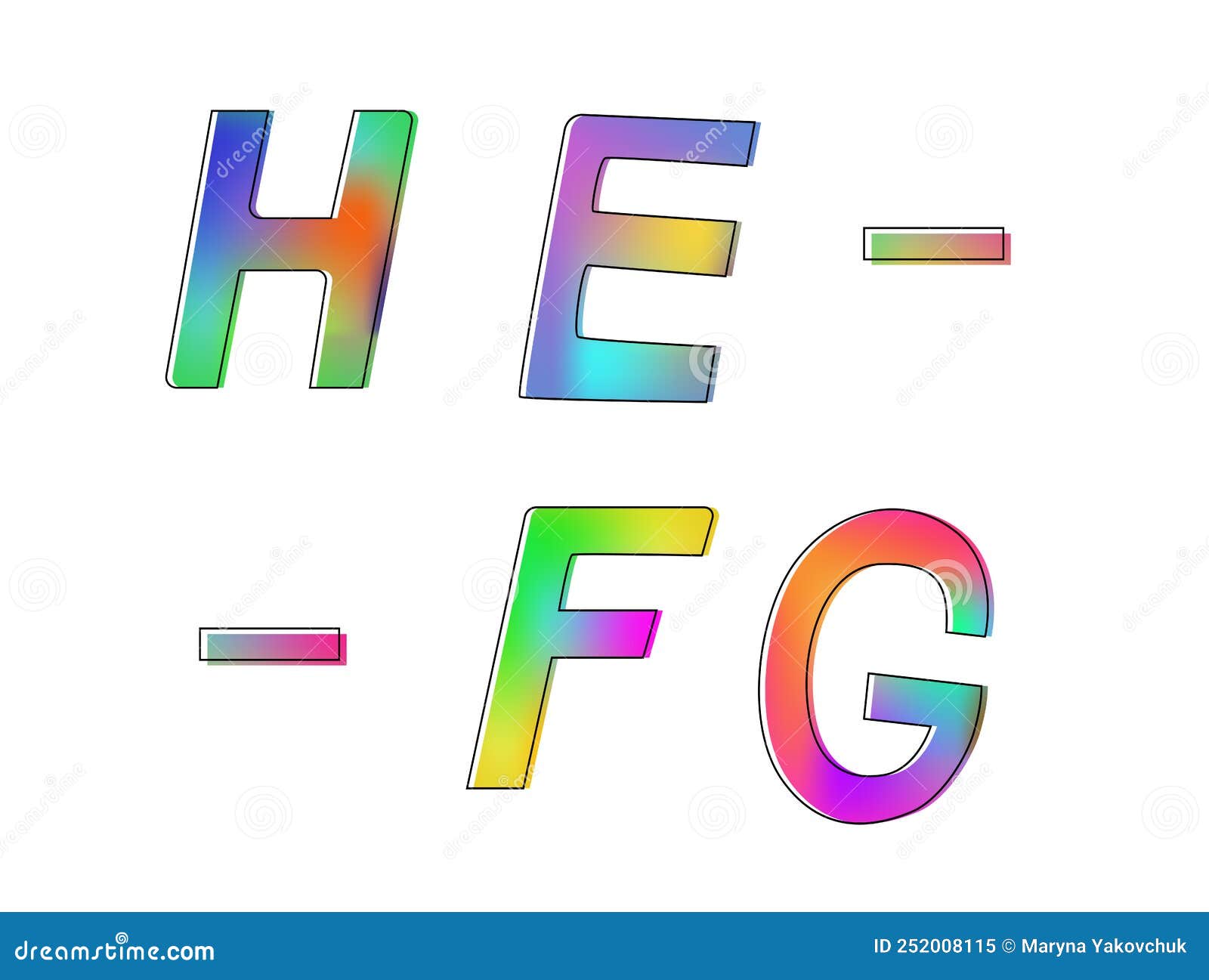 The EFGH Letters Cartoon Vector | CartoonDealer.com #79975777