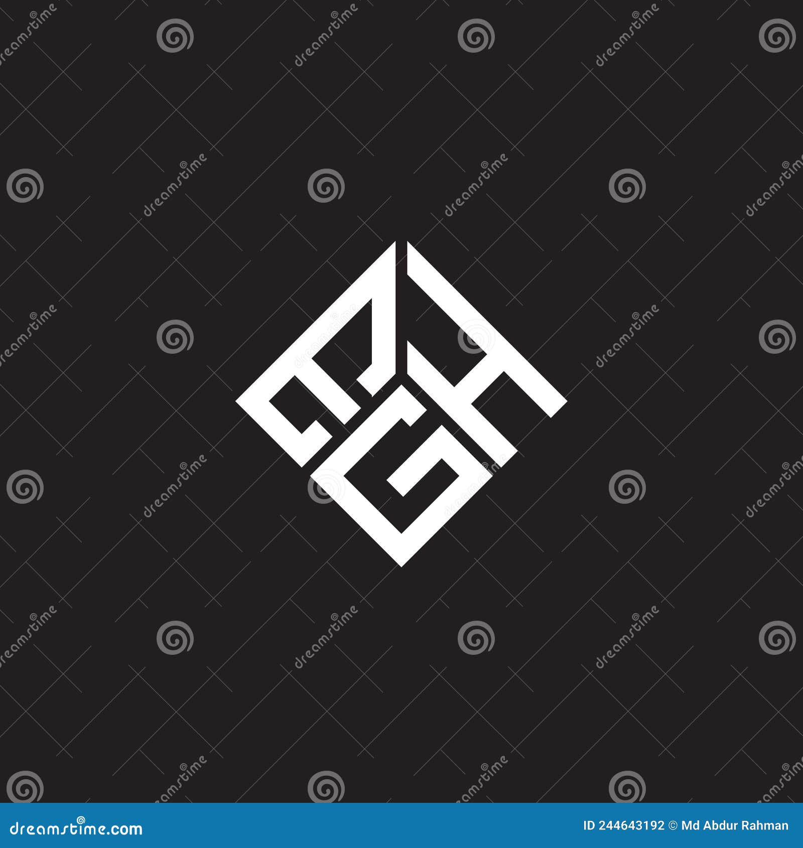 EFH Letter Logo Design On Black Background. EFH Creative Initials ...