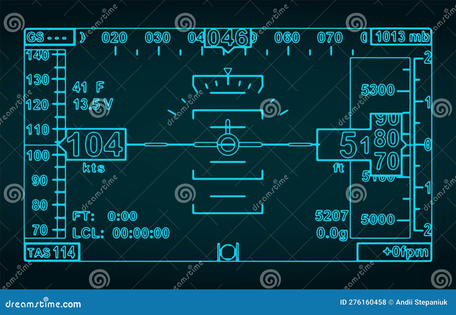 Flight Instrument Heading Indicator Vector Illustration | CartoonDealer ...