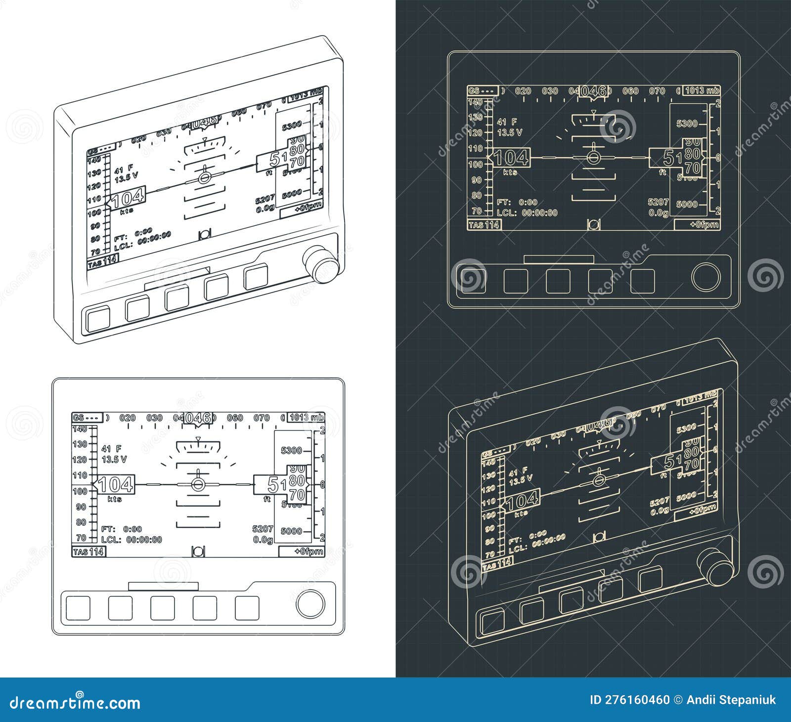 Flight Instrument Heading Indicator Vector Illustration | CartoonDealer ...
