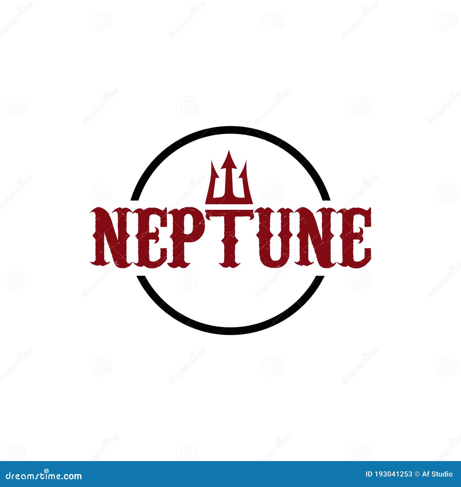 Circular Trident Neptune God Poseidon Triton King Spear Logo Stock ...