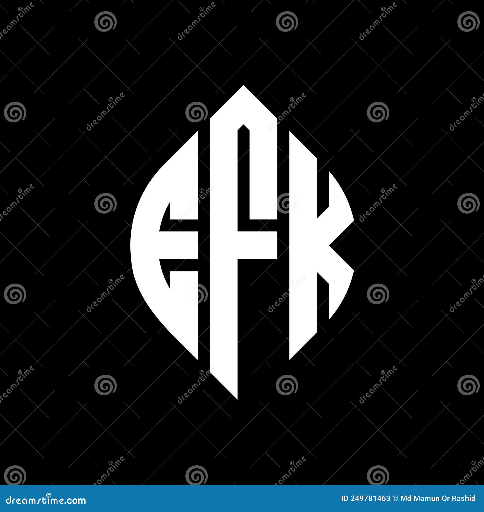 EFK Circle Letter Logo Design with Circle and Ellipse Shape. EFK ...