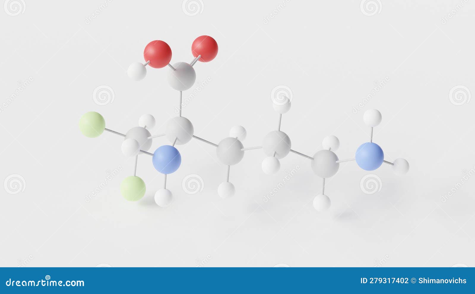 Eflornithine Molecule 3d, Molecular Structure, Ball and Stick Model ...