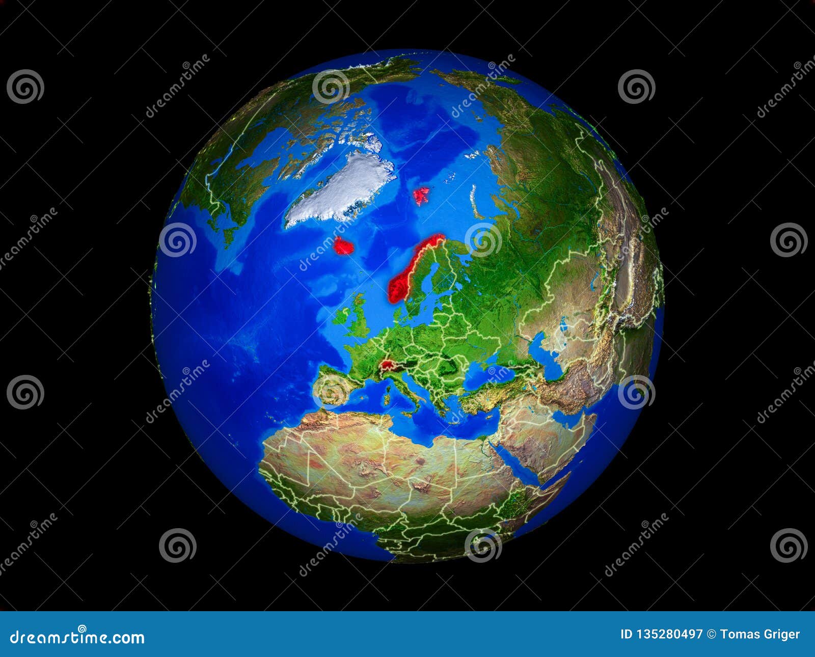 EFTA Countries on Earth from Space Stock Image - Image of world, earth ...