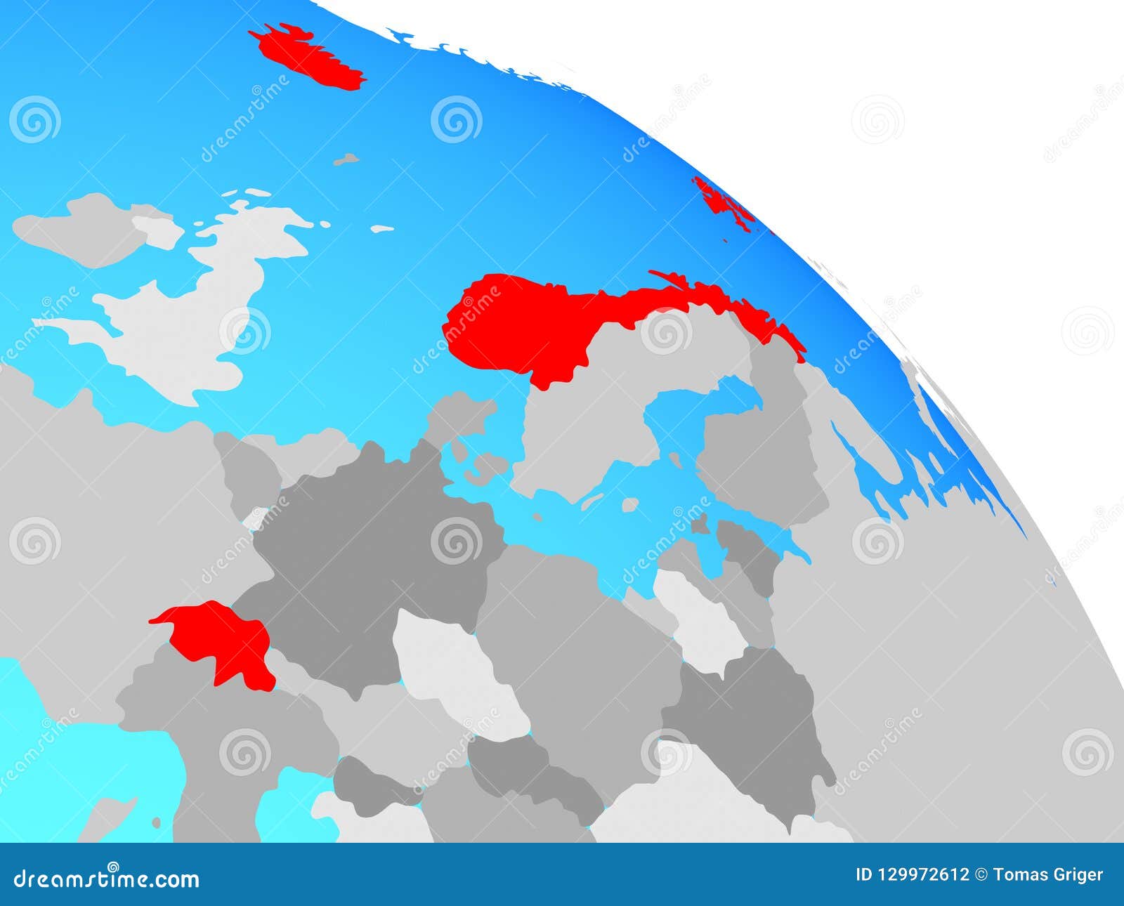 EFTA countries on globe stock illustration. Illustration of switzerland ...