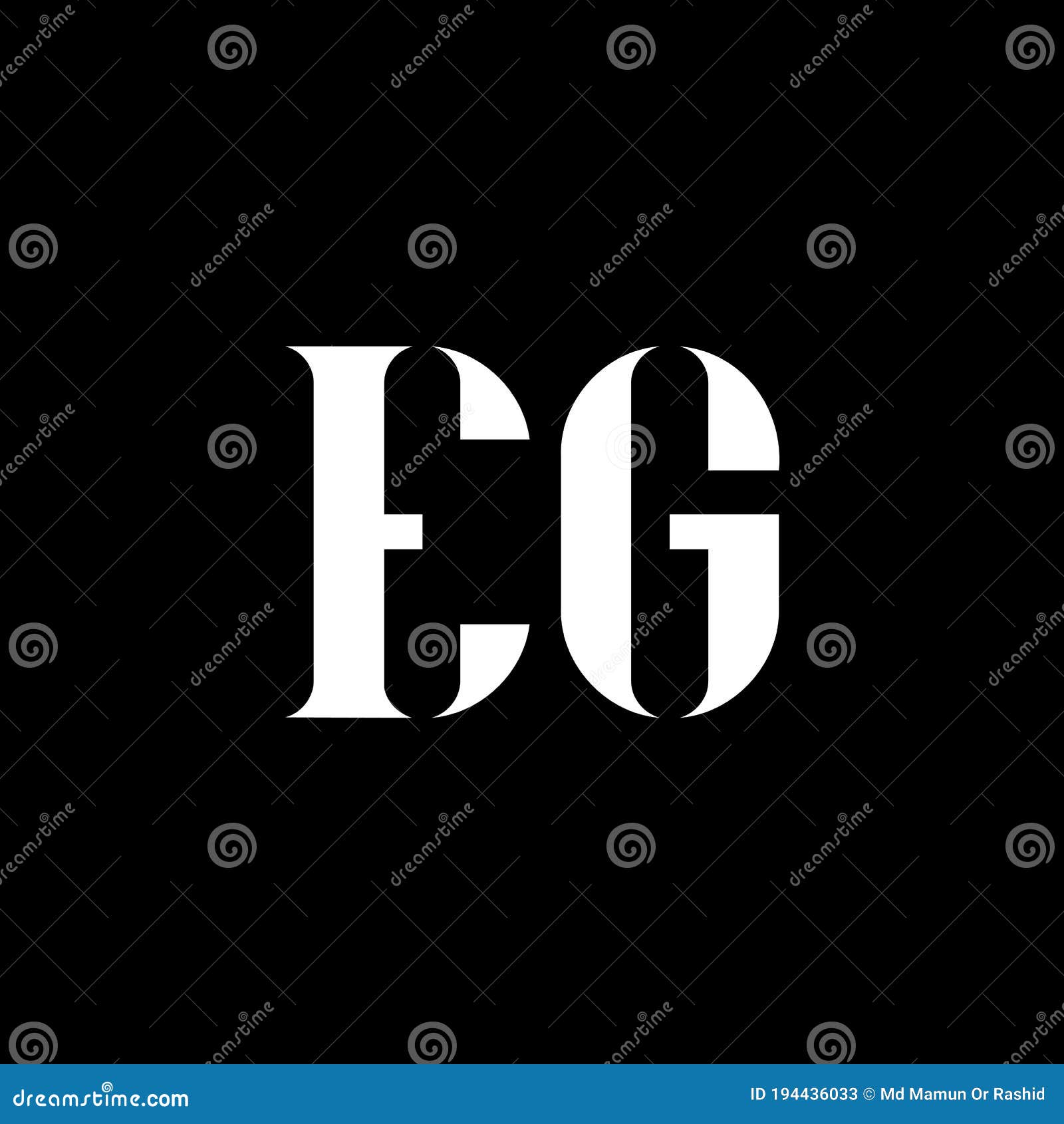 EG E G Letter Logo Design. Initial Letter EG Uppercase Monogram Logo ...