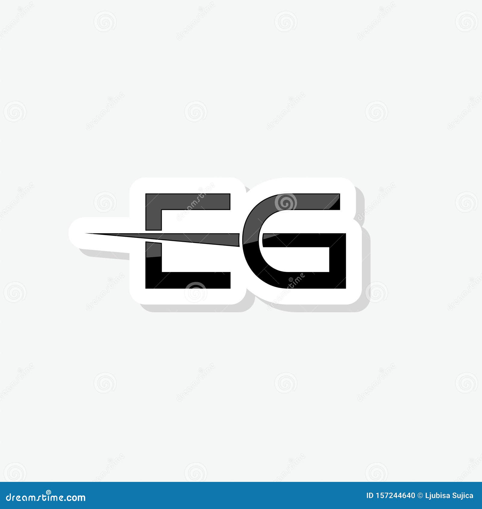 EG Initial Letter Sticker Logo Element. E G Initial Logo Template Stock ...