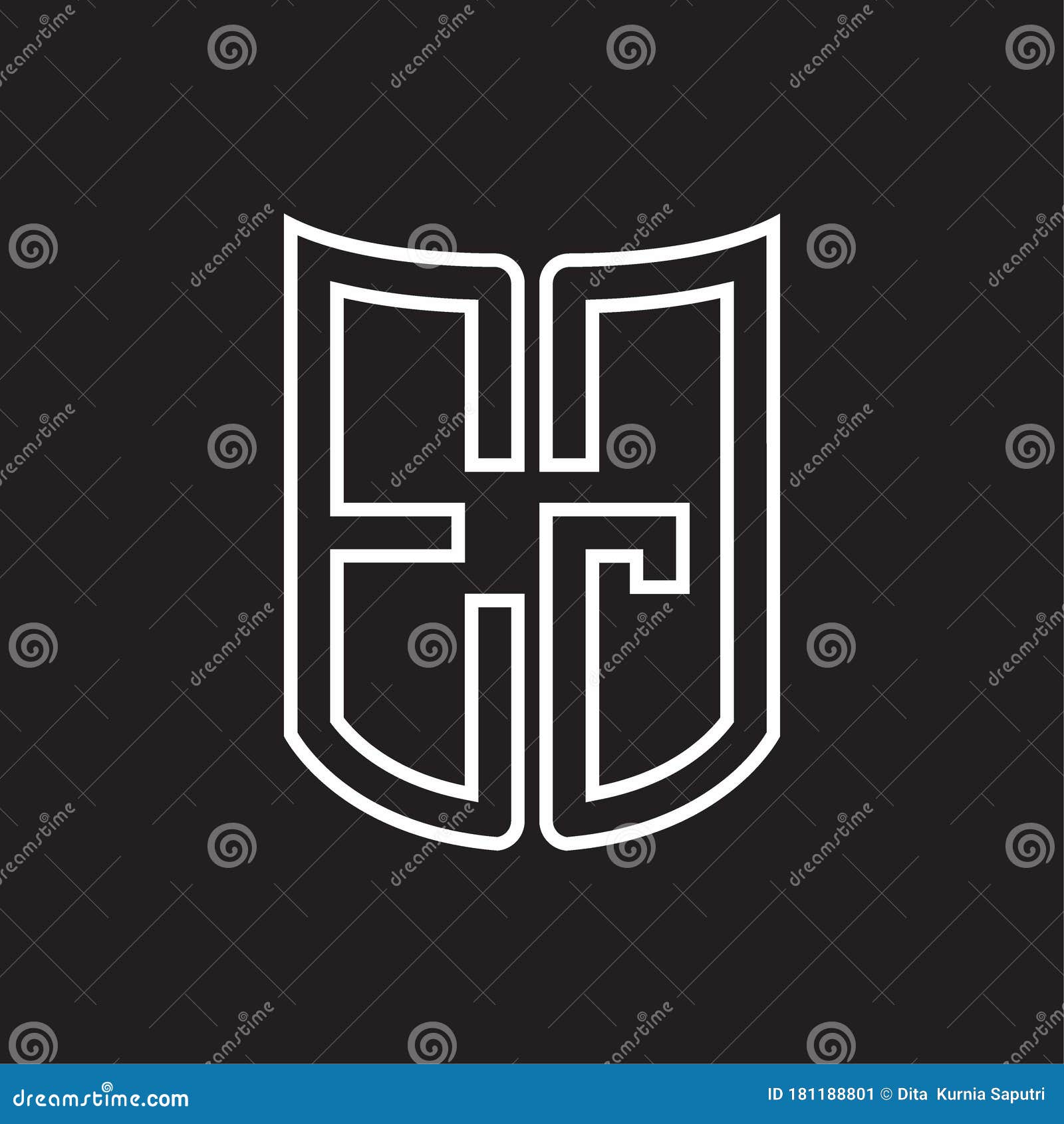 EG Logo Monogram with Ribbon Style Outline Design Template Stock Vector ...