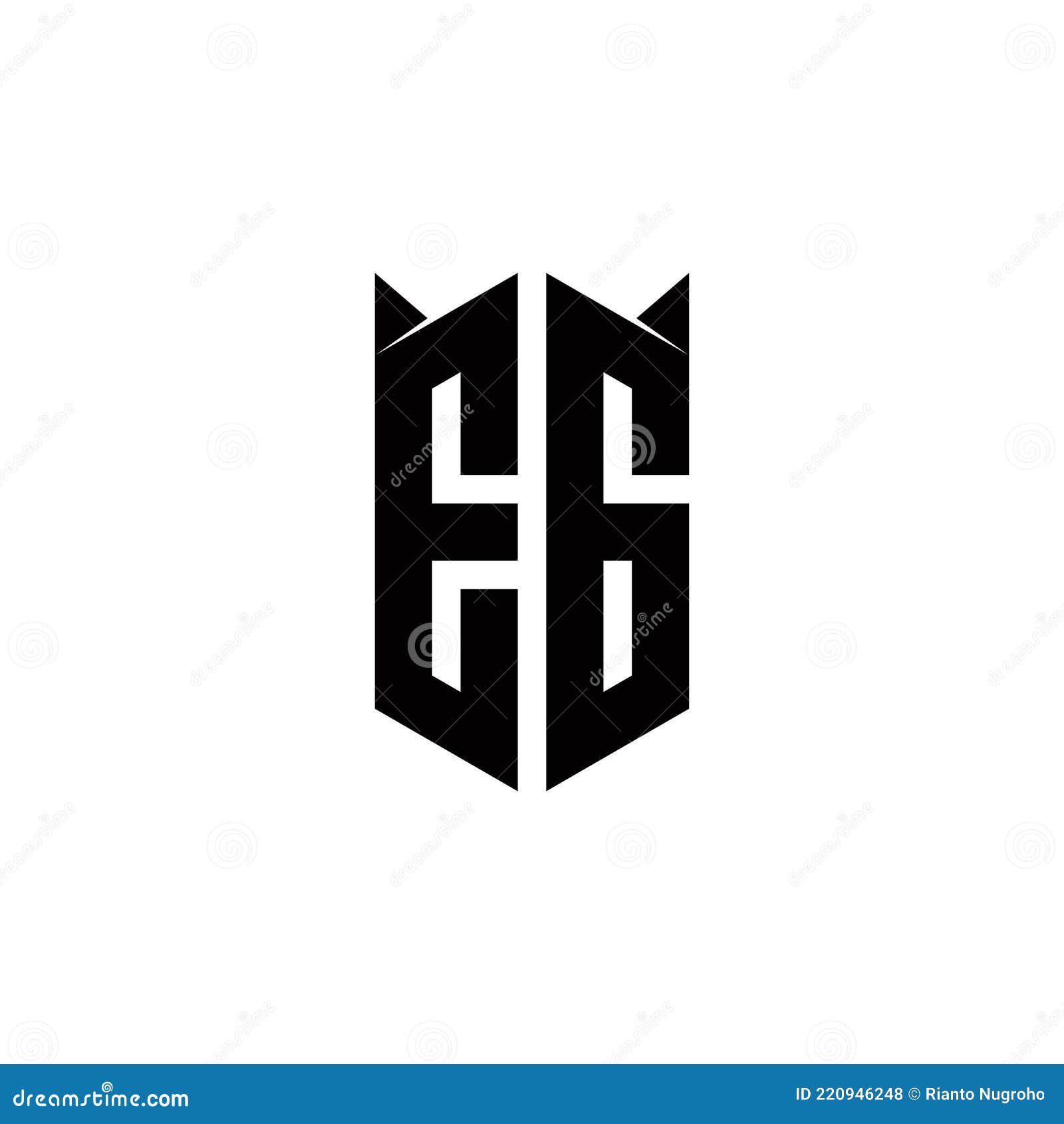 EG Logo Monogram with Shield Shape Designs Template Stock Vector ...