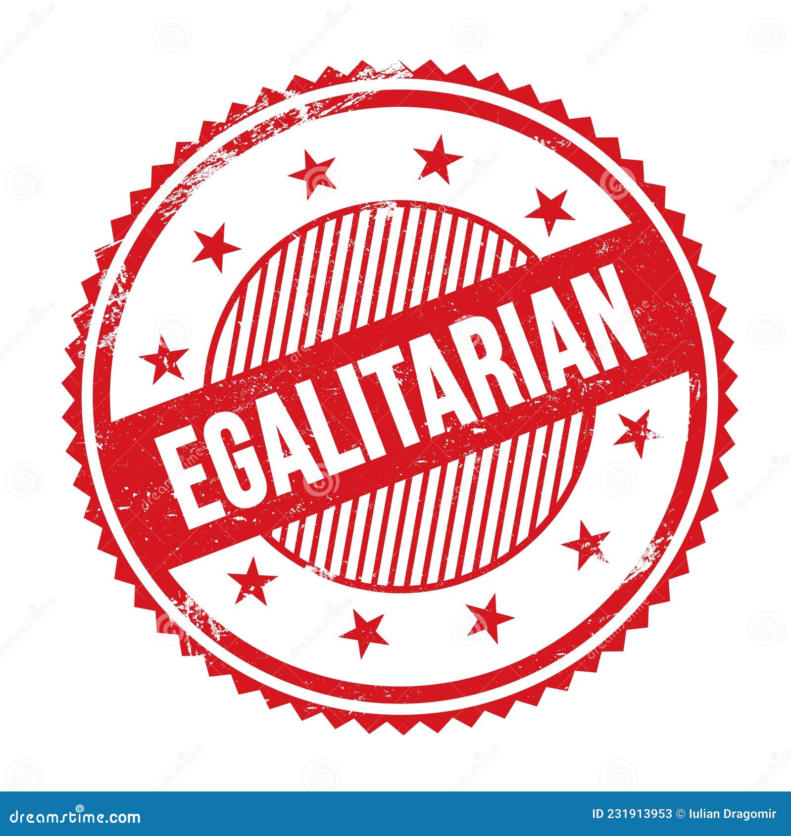 EGALITARIAN Text Written on Red Grungy Round Stamp Stock Illustration ...