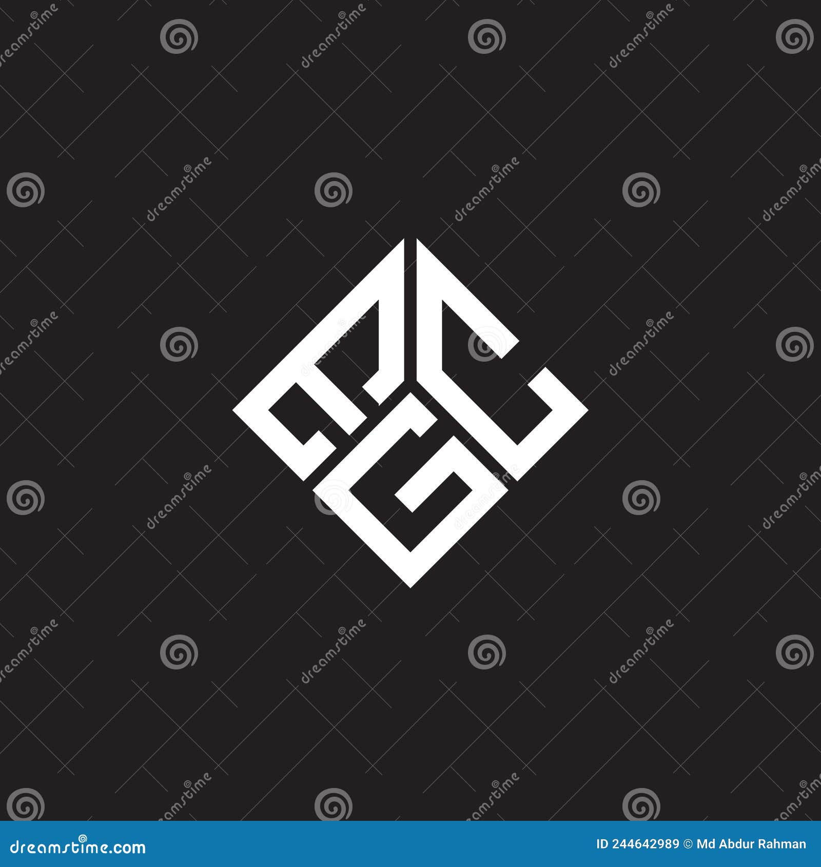 EGC Letter Logo Design on Black Background. EGC Creative Initials ...