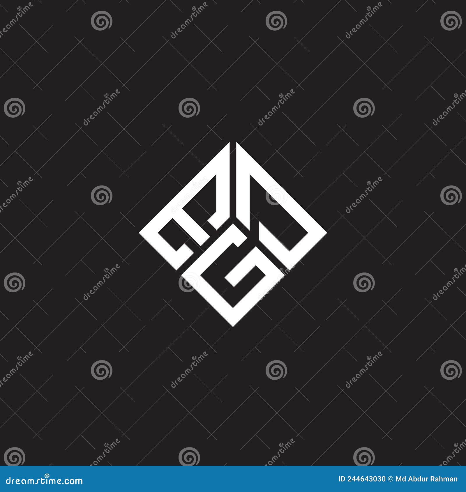 EGD Letter Logo Design on Black Background. EGD Creative Initials ...