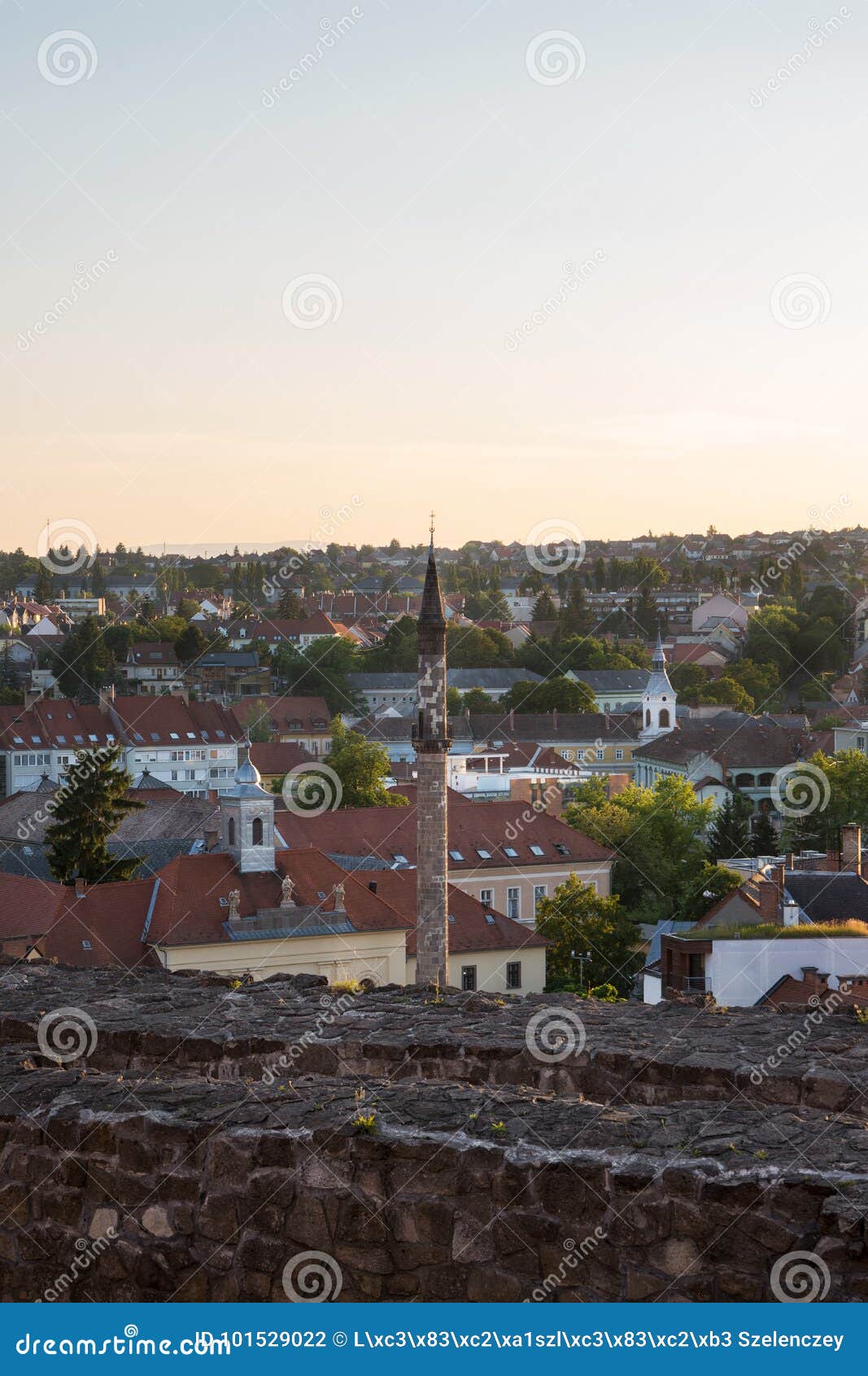 The Eger Minaret from the Castle of Eger, Hungary Stock Photo - Image ...