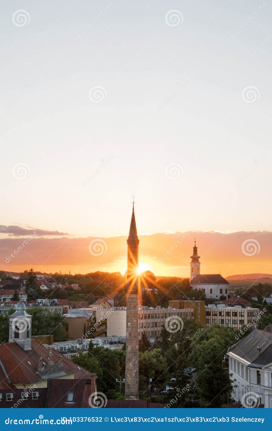 The Eger Minaret at Sunset, Hungary Editorial Photography - Image of ...