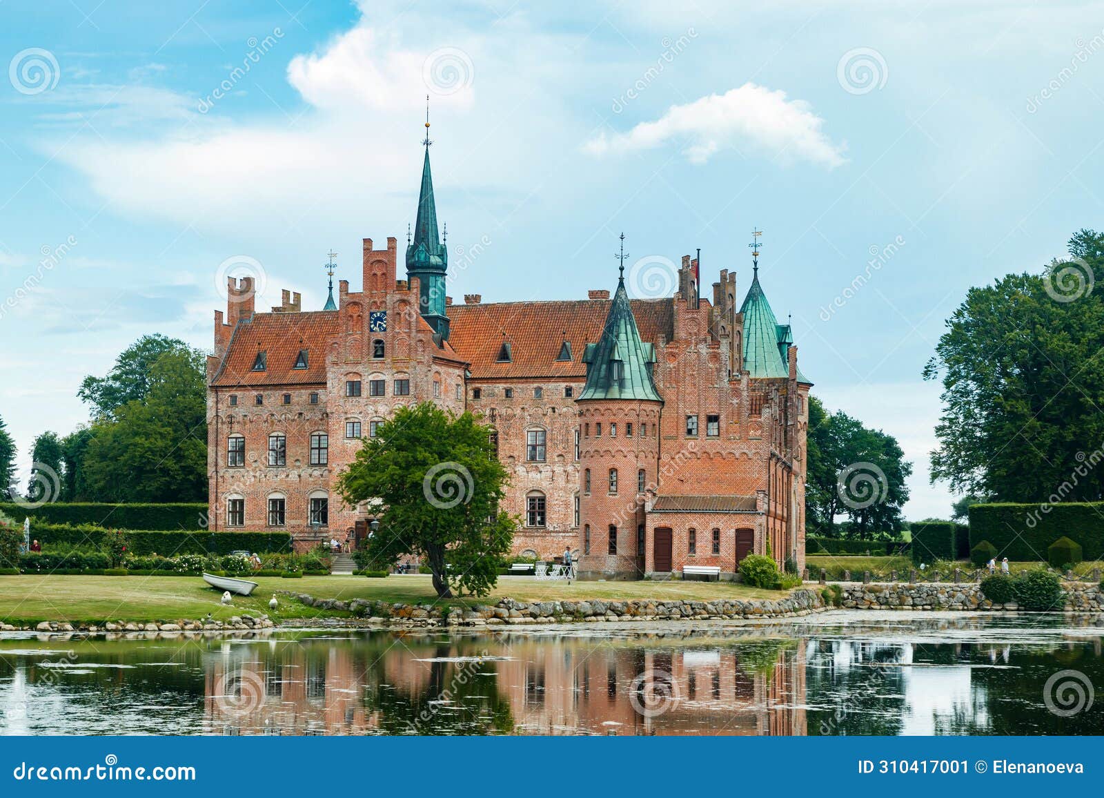 Egeskov Castle on Funen Island in Denmark Stock Image - Image of ...