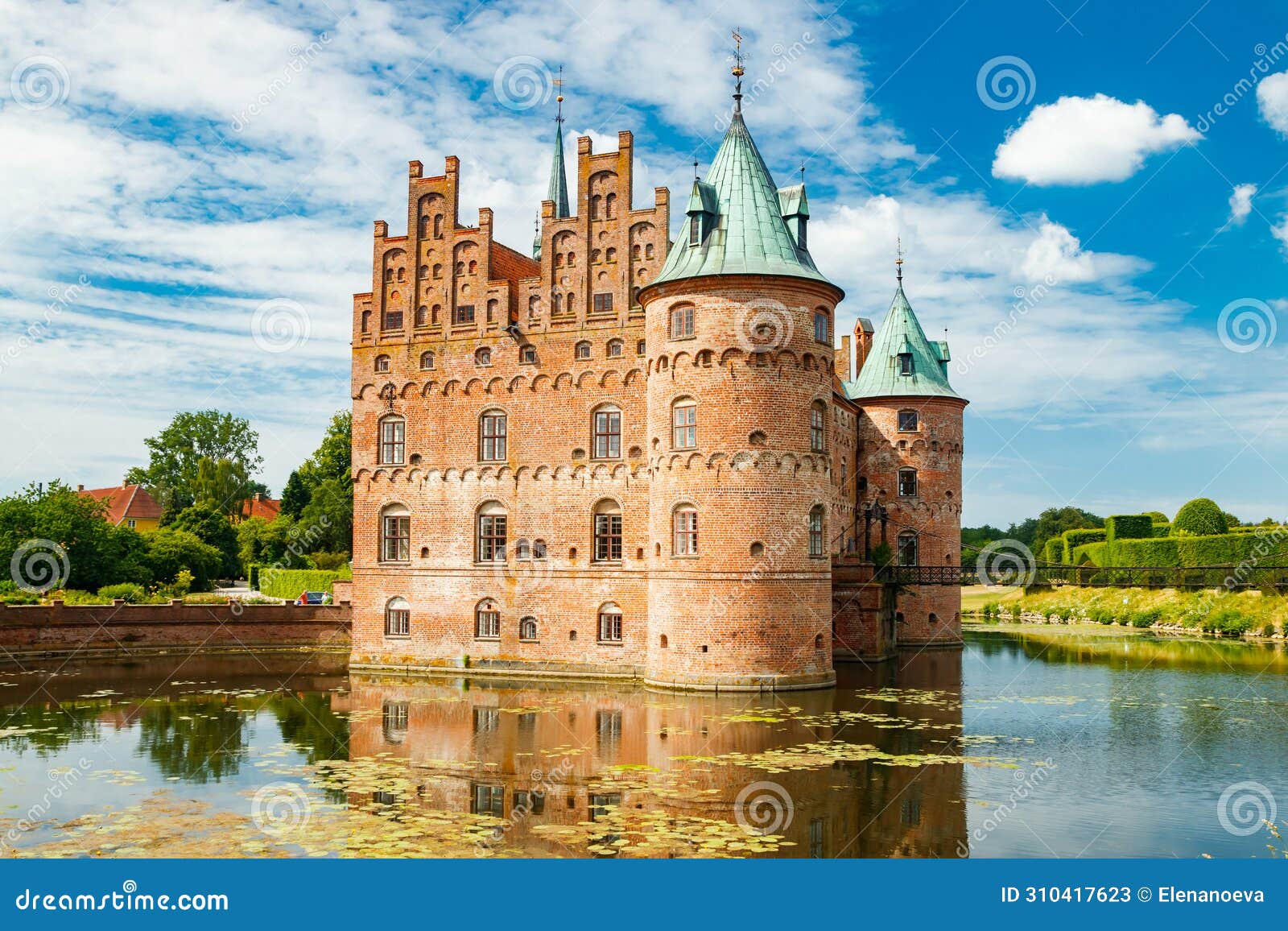 Egeskov Castle on Funen Island in Denmark Stock Image - Image of ...