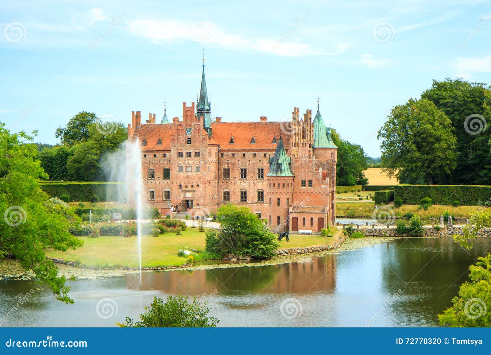 Egeskov slot in Denmark stock photo. Image of fairy, northern - 72770320
