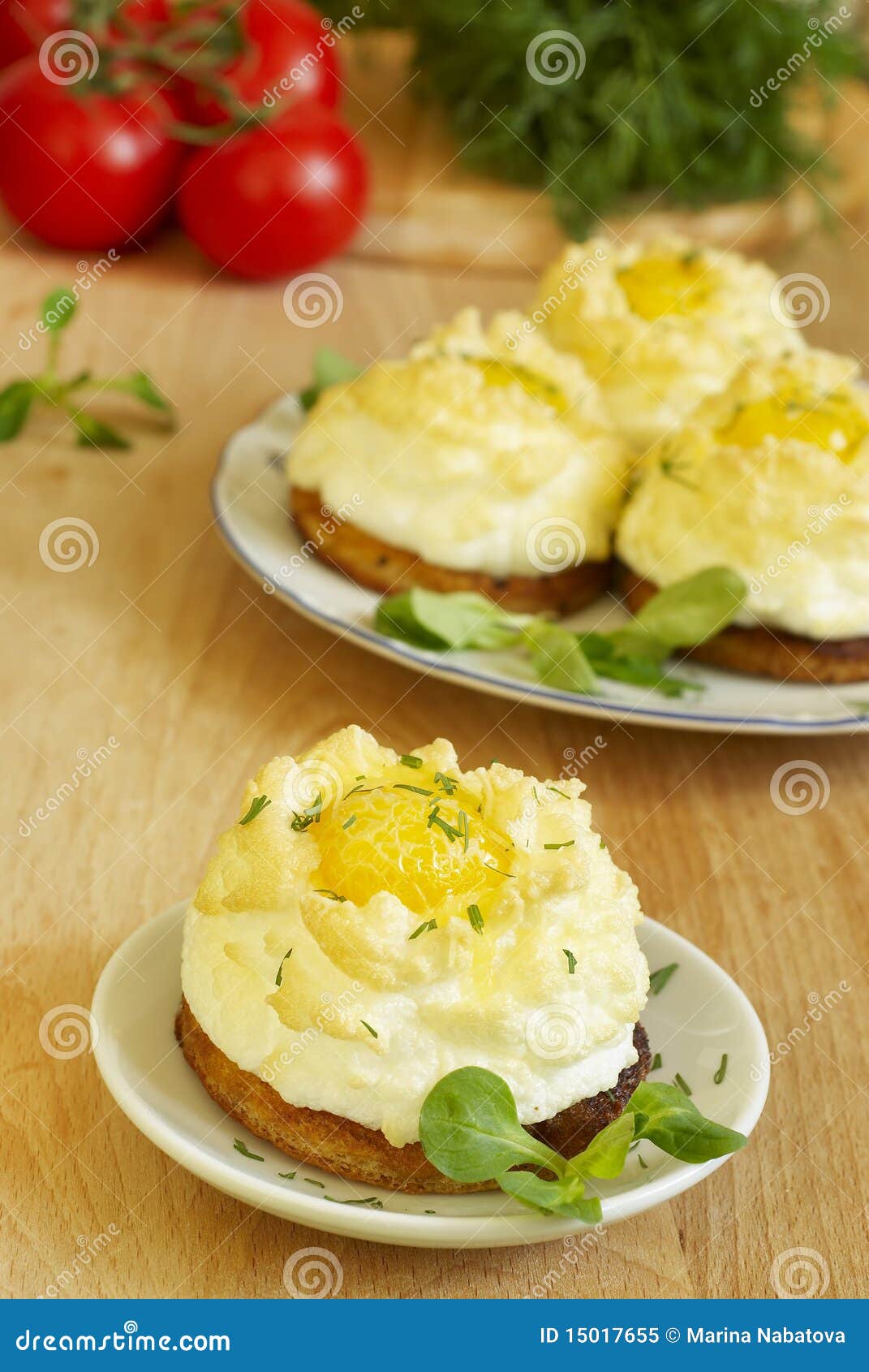 Egg appetizer stock image. Image of cherry, juicy, leaves - 15017655
