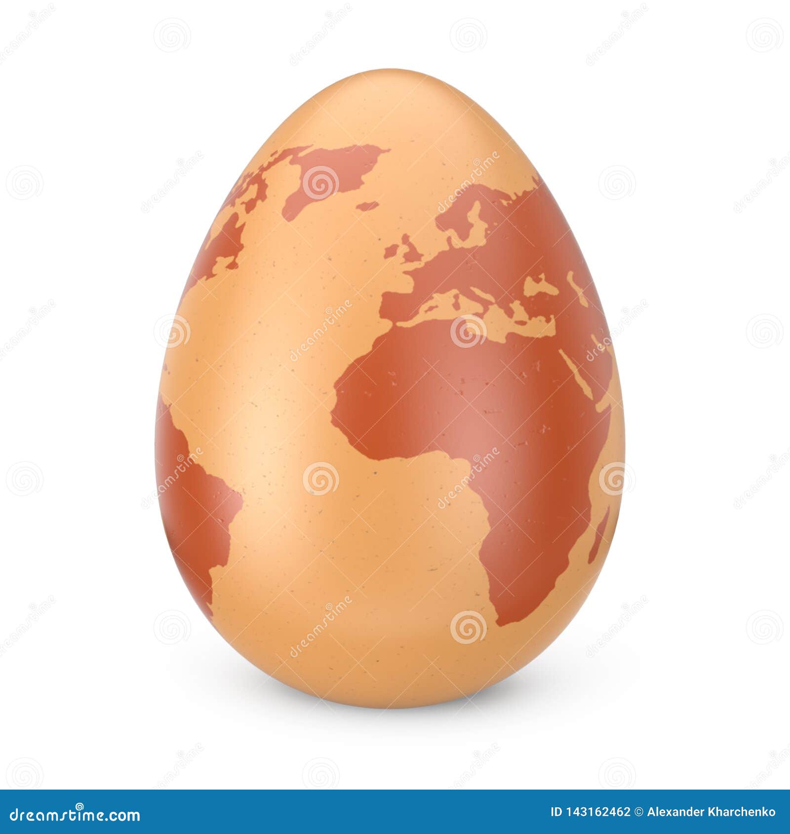 Egg As Globe with World Map. 3d Rendering Stock Illustration ...