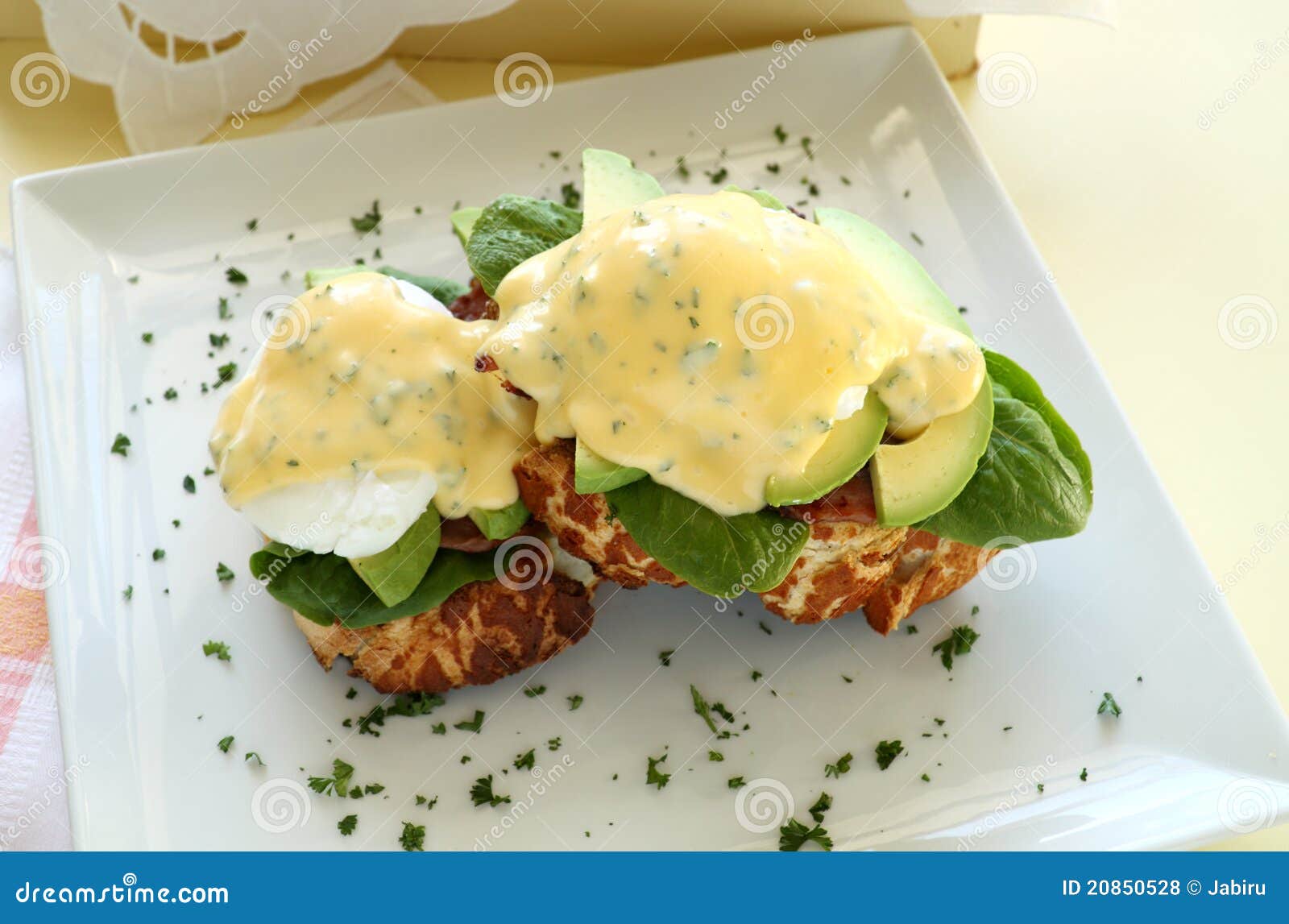 Egg and Bacon Benedict stock photo. Image of delicious - 20850528