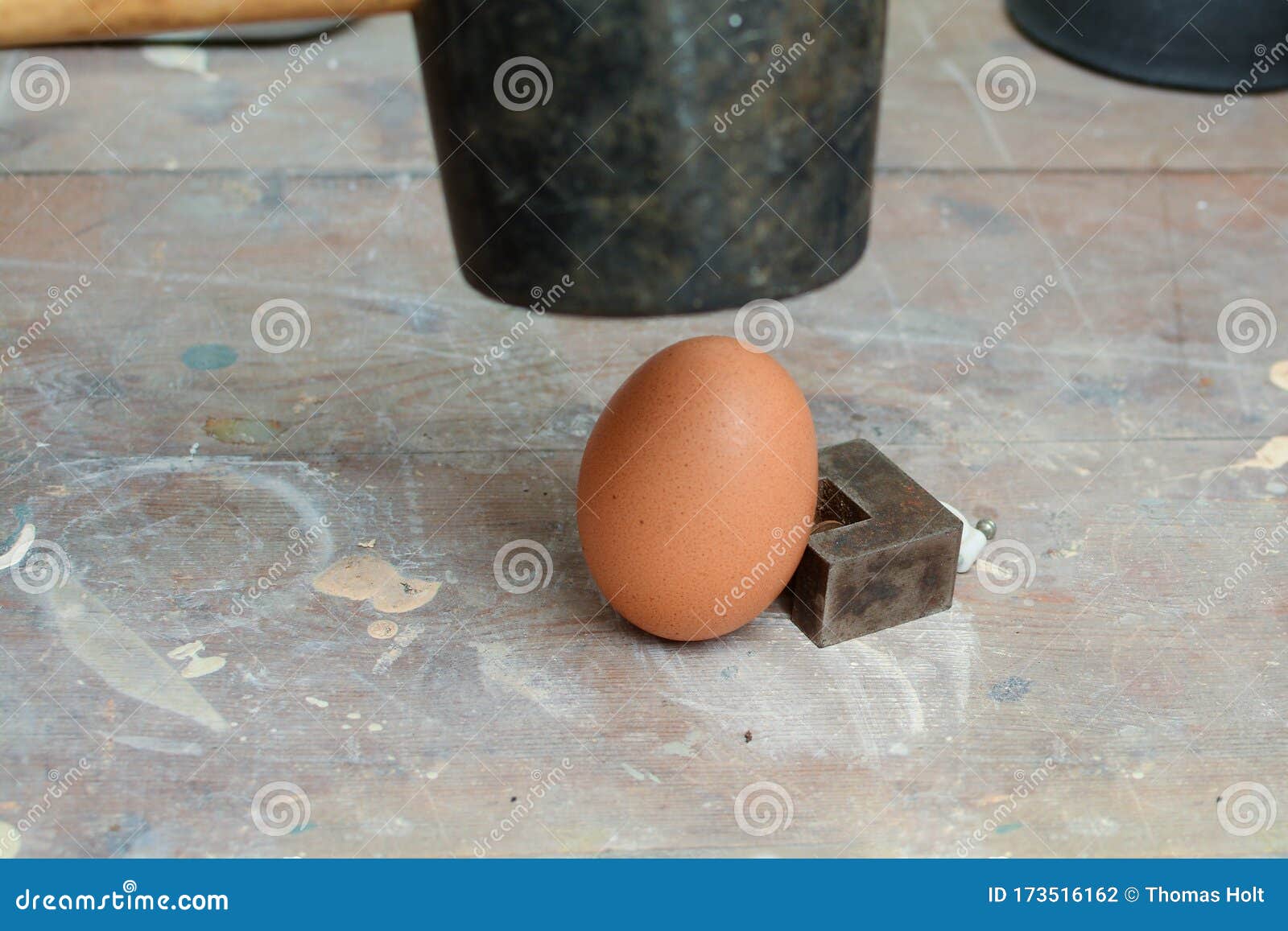 Egg Being Smashed or Cracked with a Hammer Stock Photo - Image of ...