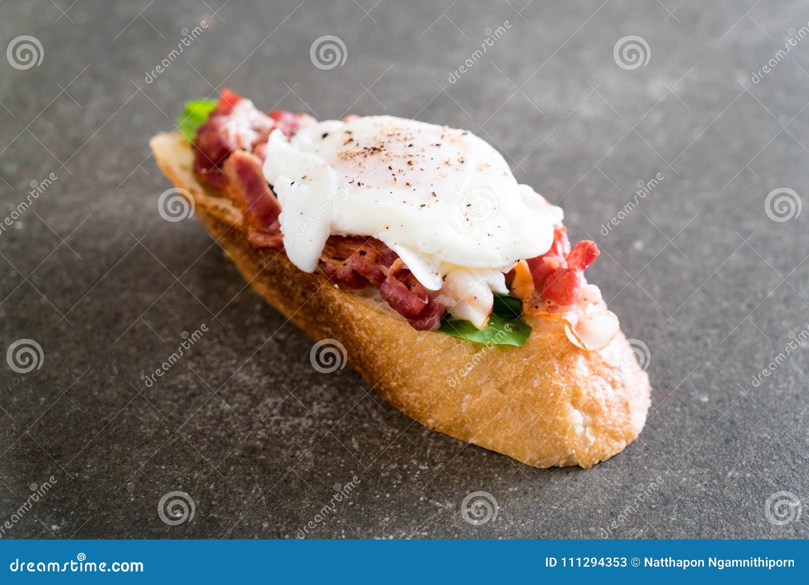 Egg Benedict with Bacon and Rocket Stock Image - Image of salad ...