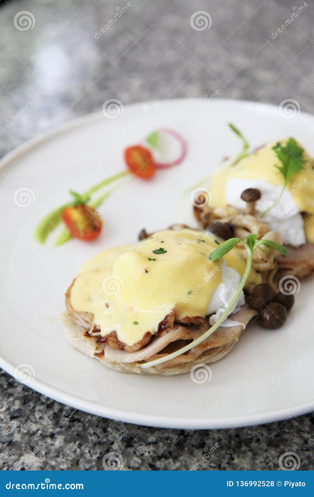 Egg benedict stock photo. Image of bacon, culinary, morning - 136992528