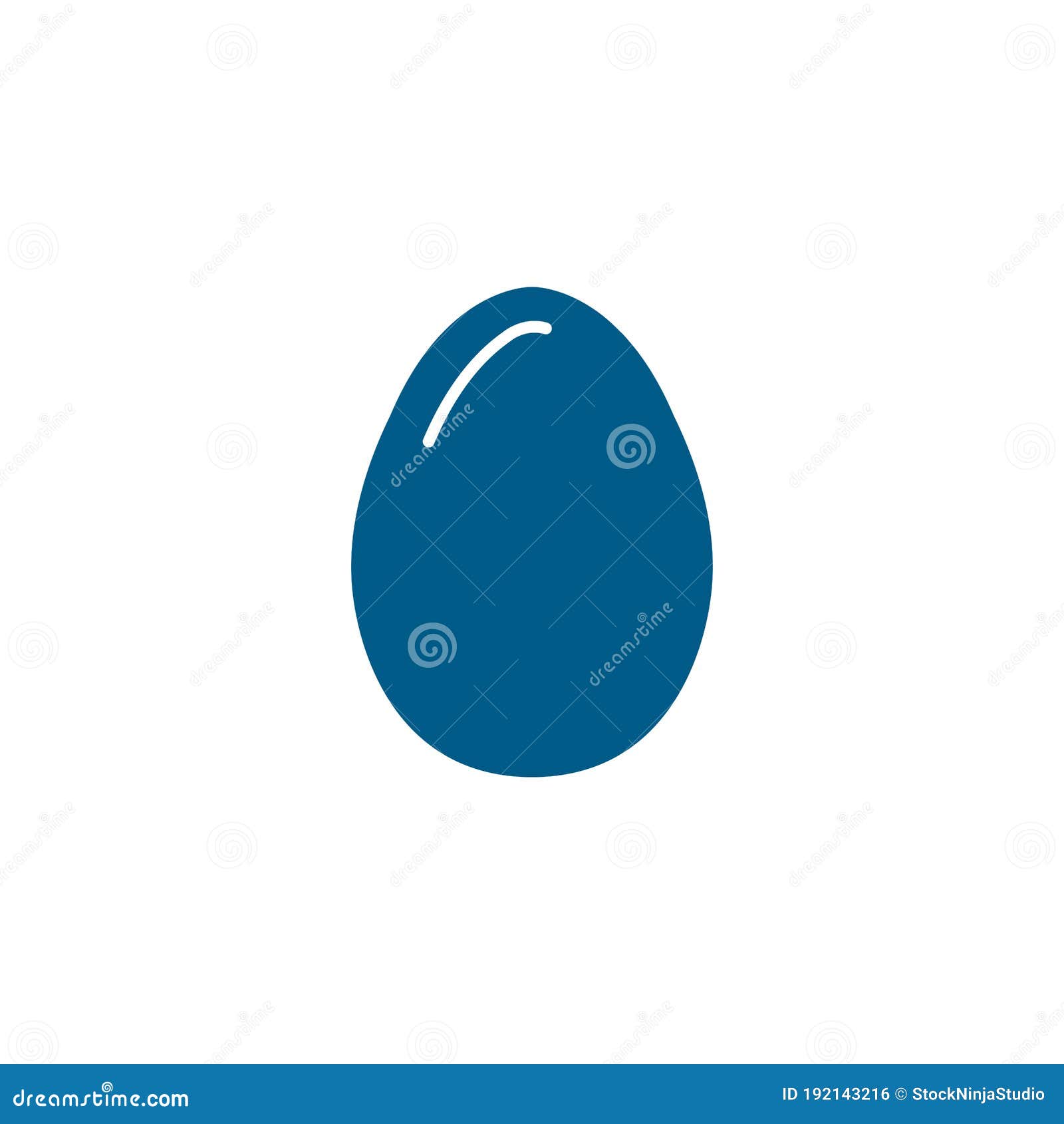 Egg Blue Icon on White Background. Blue Flat Style Vector Illustration ...