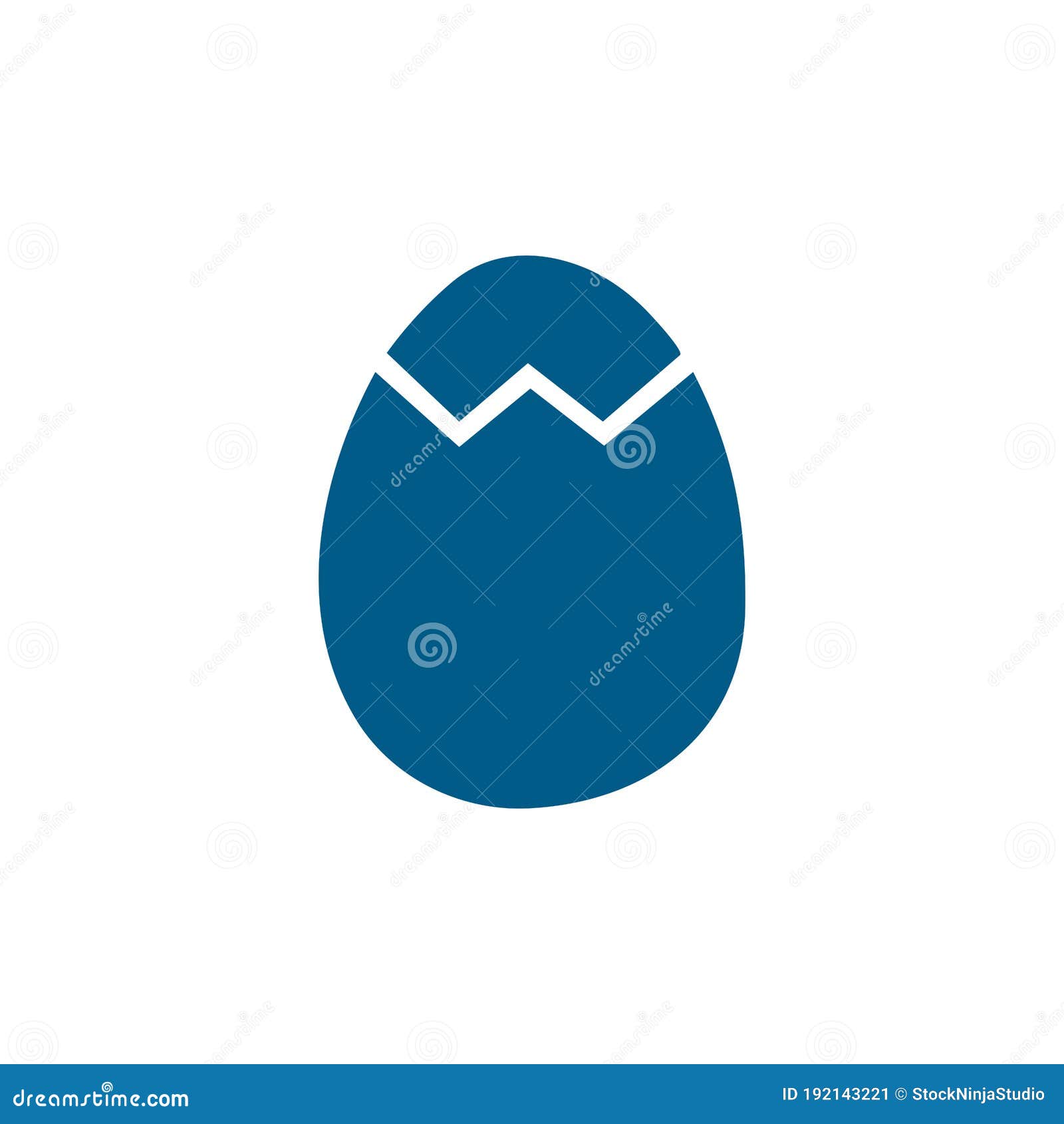 Egg Blue Icon on White Background. Blue Flat Style Vector Illustration ...