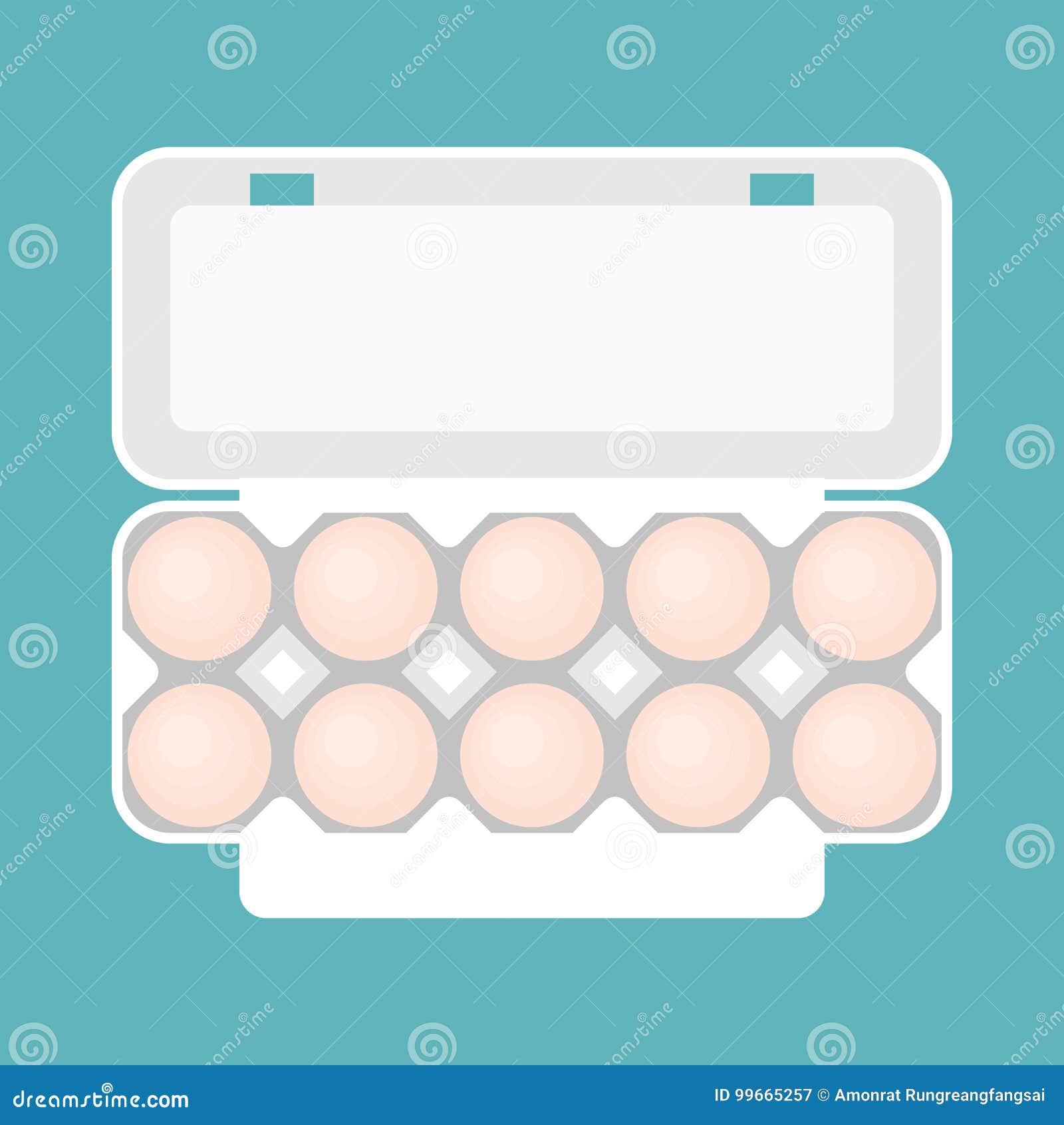 Egg box in aerial view stock vector. Illustration of carton - 99665257