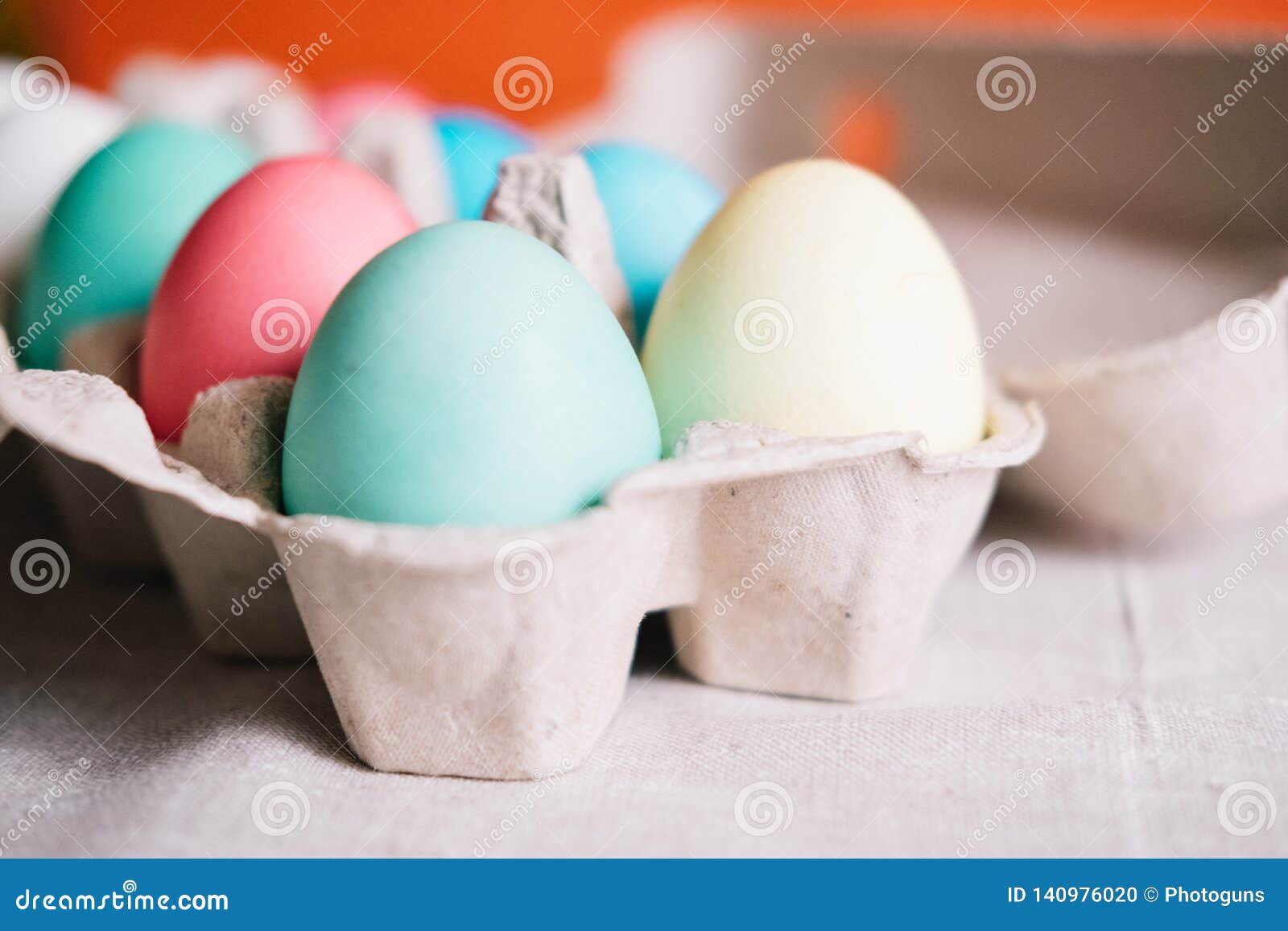 Egg Box with Colorful Easter Eggs Stock Photo - Image of eggs, food ...