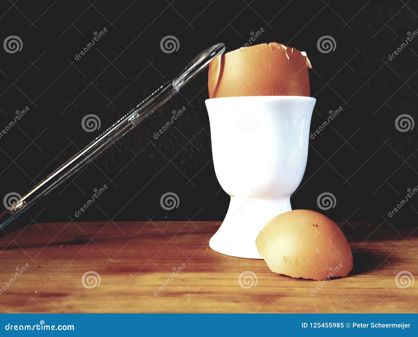 Egg breakfast stock image. Image of broken, spoon, wood - 125455985