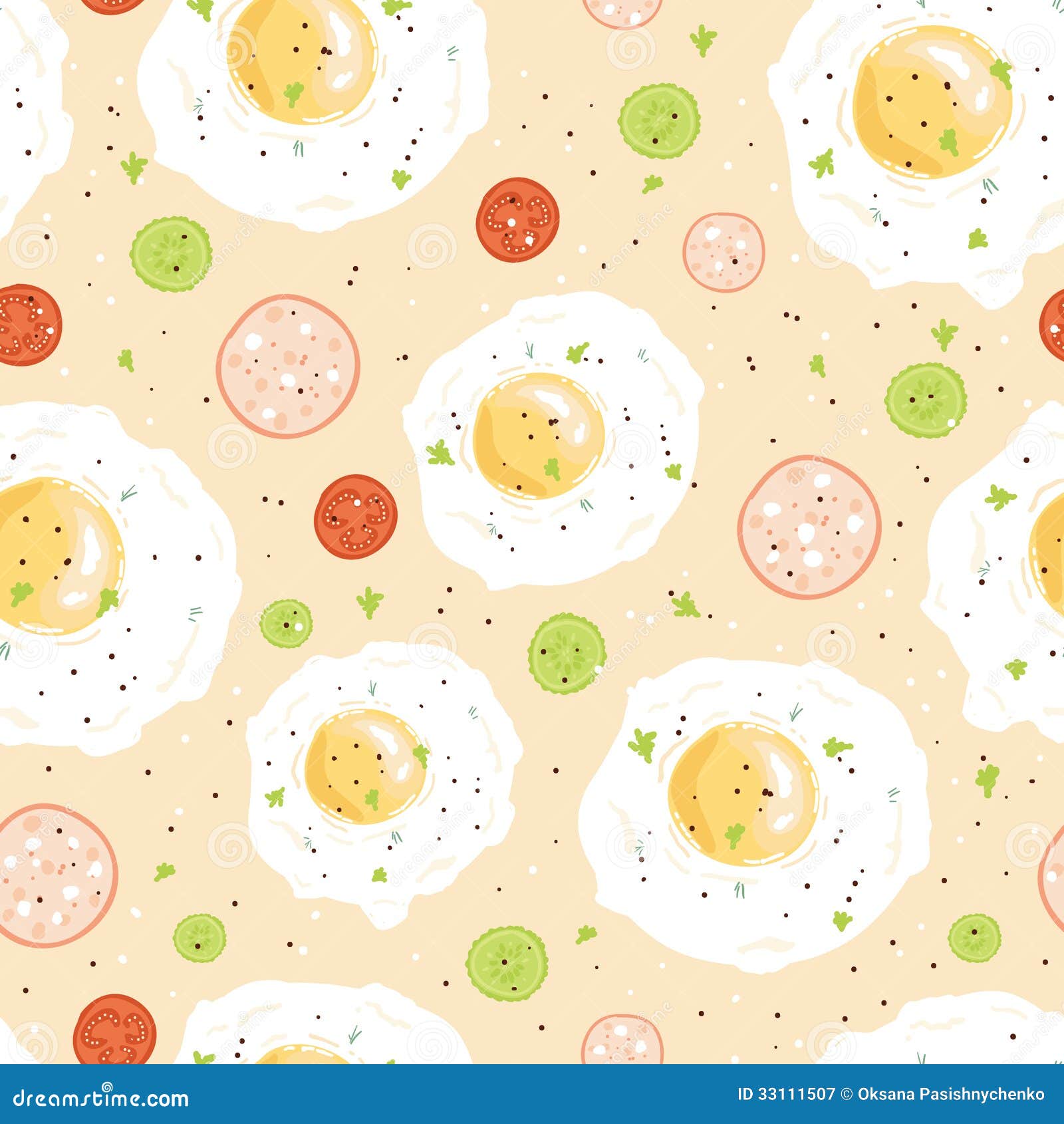 Breakfast Seamless Pattern Design Template. Modern Lettering With ...