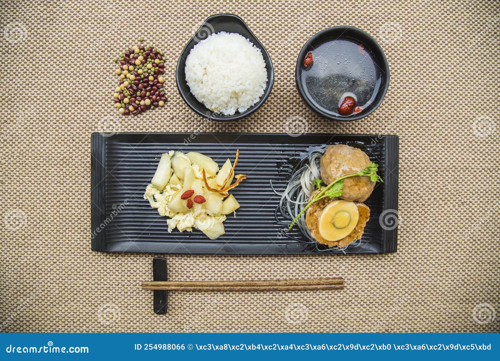 Egg Cake, Roughage Steamed Bread and Side Dishes Breakfast Set Meal ...
