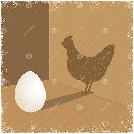 Egg Casting Shadow of Chicken Stock Vector - Illustration of concept ...
