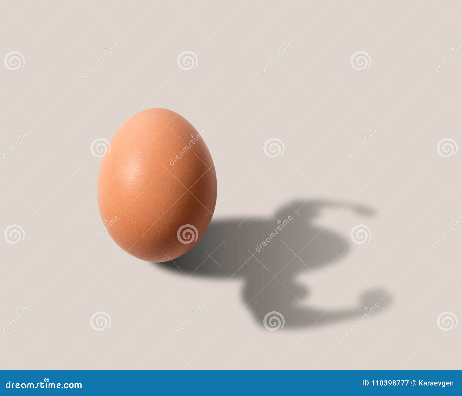 The Egg Casts a Shadow in the Form of a Bodybuilder. Stock Image ...
