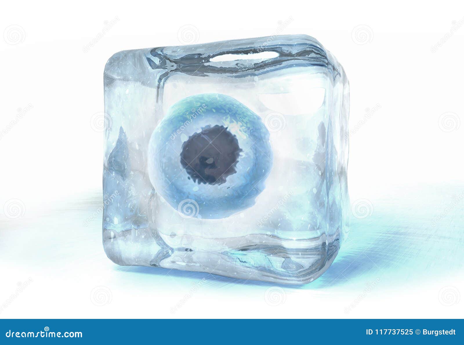 An Egg Cell Frozen into Ice Cube Stock Illustration - Illustration of ...