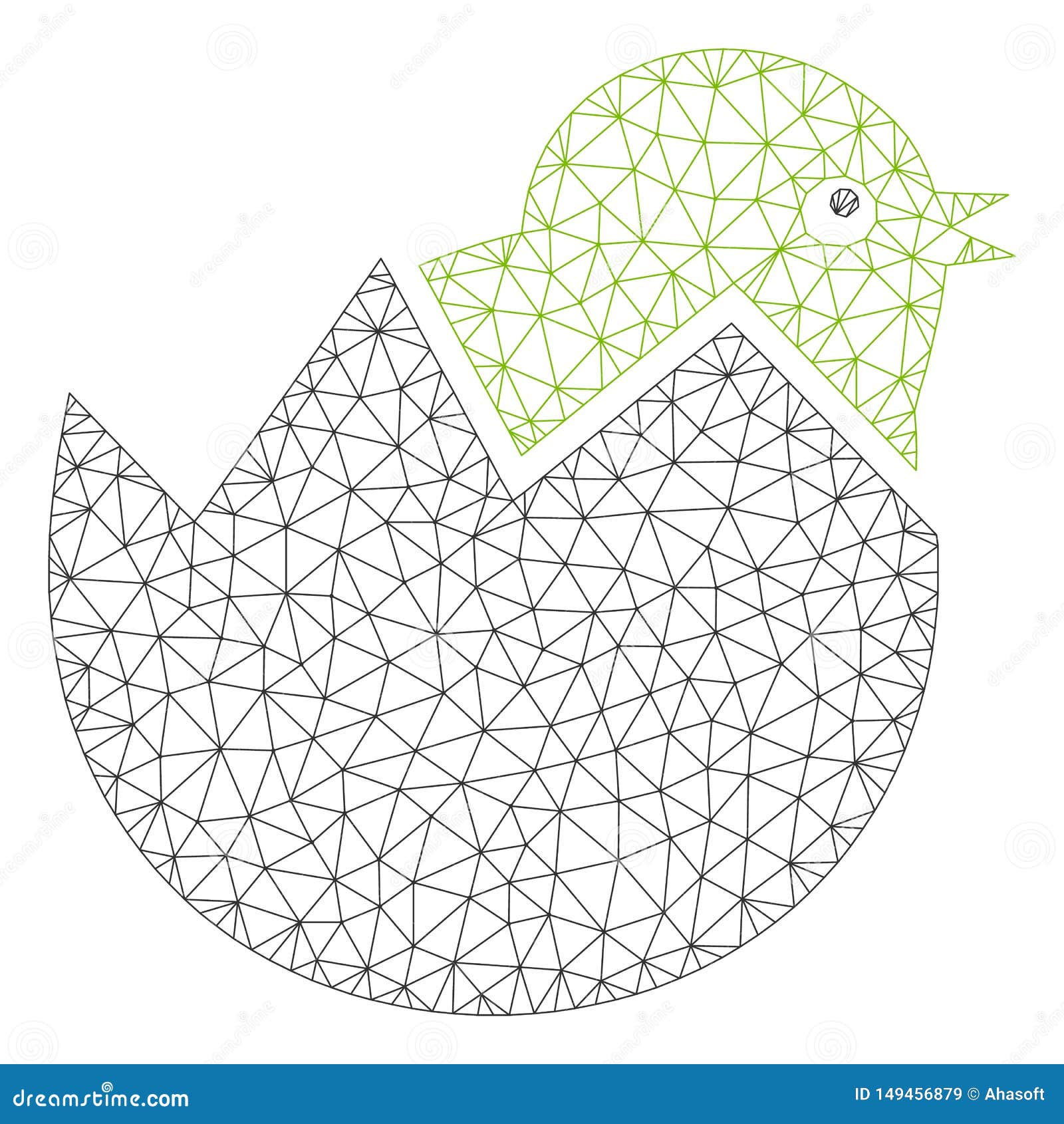 Egg Chick Polygonal Frame Vector Mesh Illustration Stock Vector ...