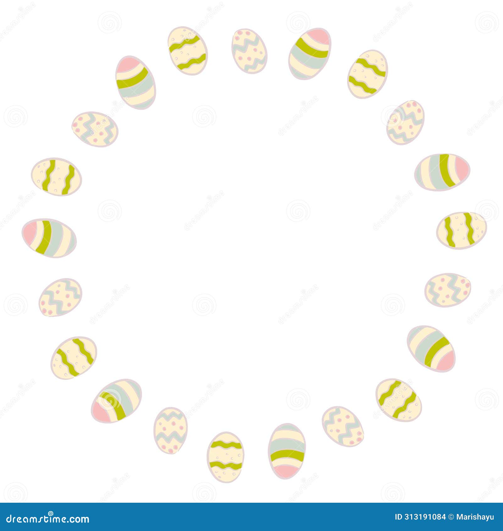 Egg Circle Frame Isolated on White Stock Vector - Illustration of lettering, nameboard: 313191084