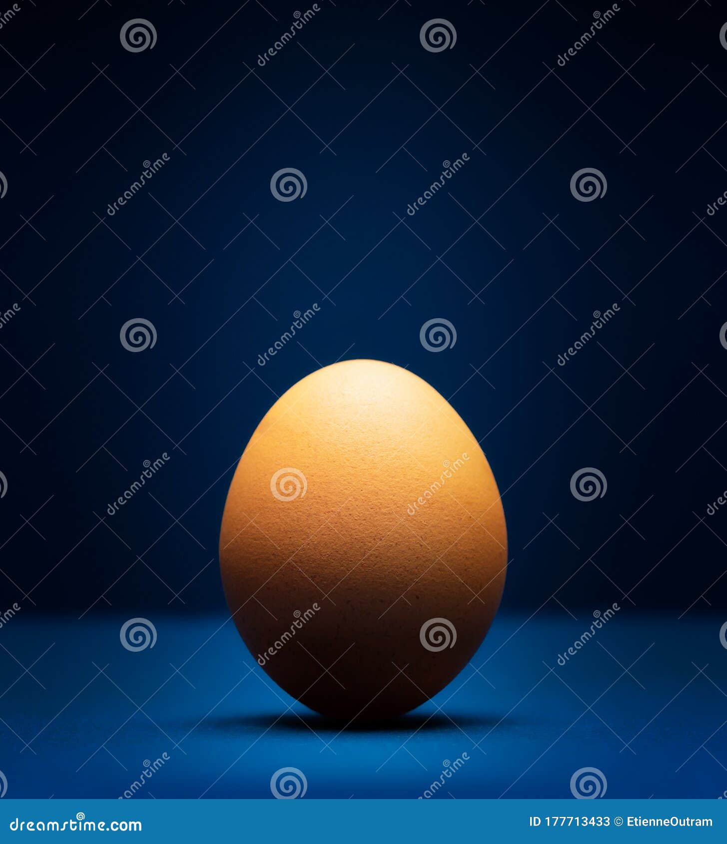 Egg on a Classic Blue Background Close-up Stock Image - Image of ...