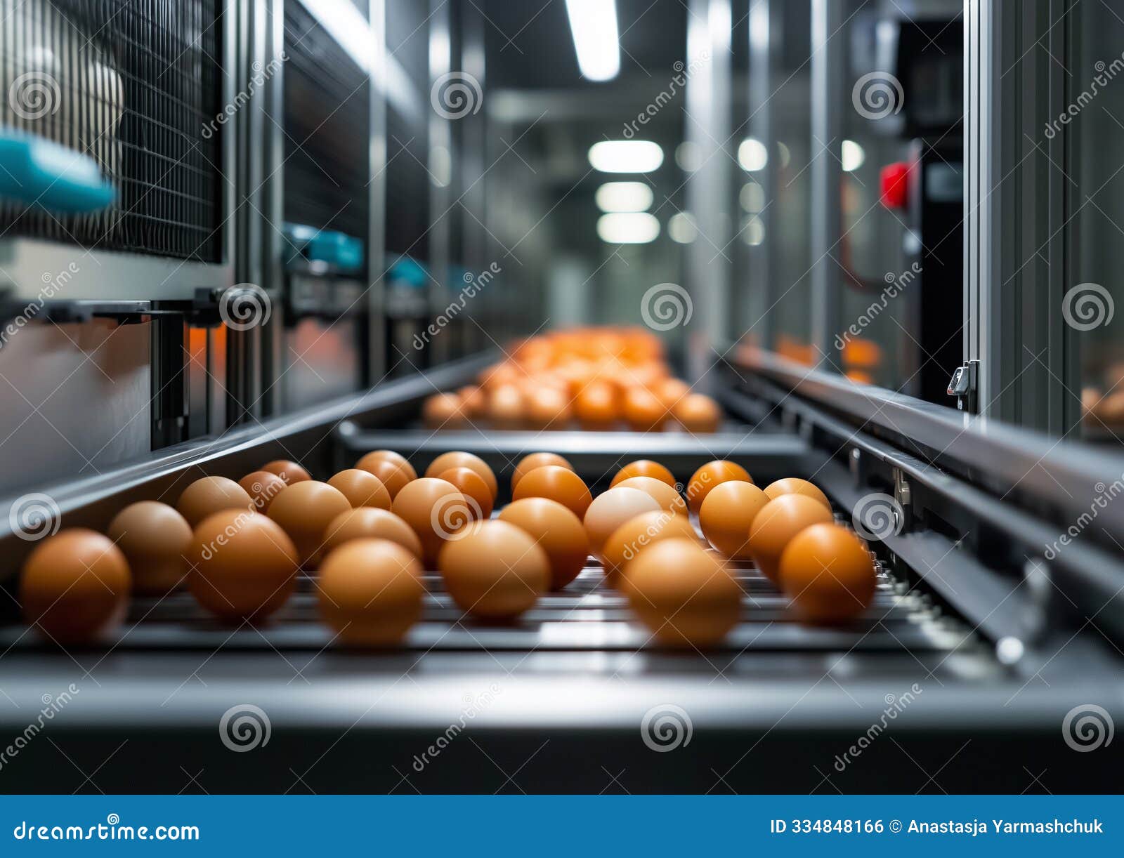 Egg Collection Systems, Automatic Conveyor Belts on Which Fresh Eggs ...