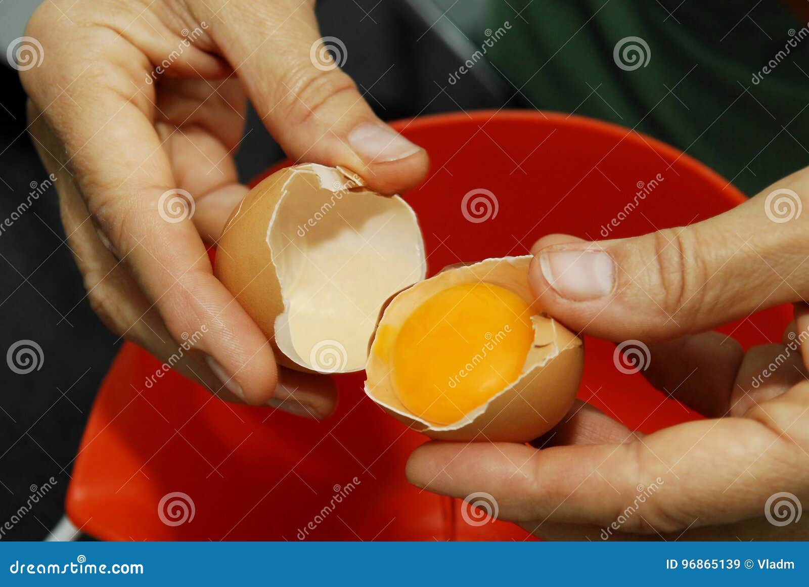 Egg cracking stock image. Image of hand, cooking, shell - 96865139