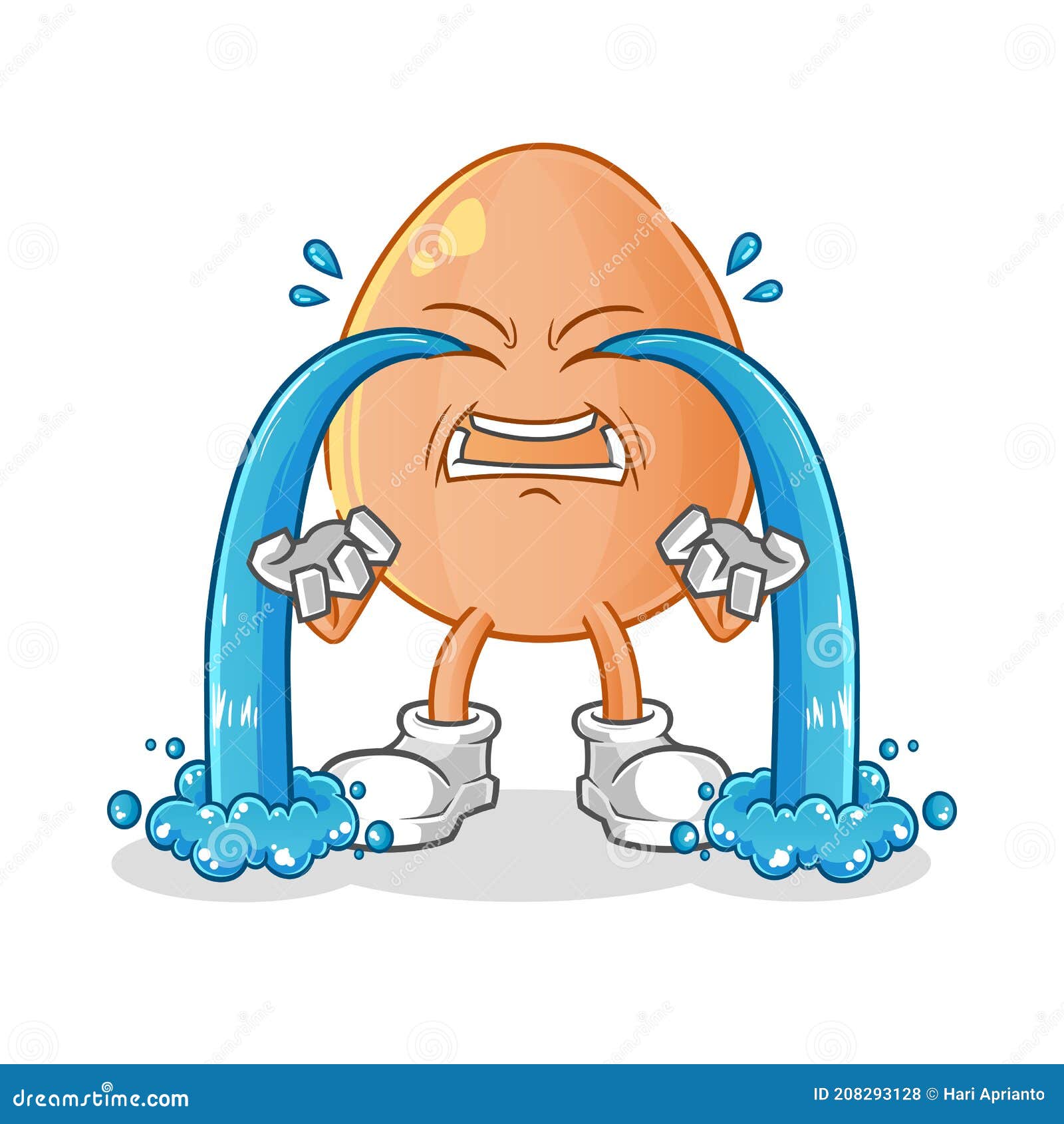 Egg Crying Illustration. Character Vector Stock Illustration ...