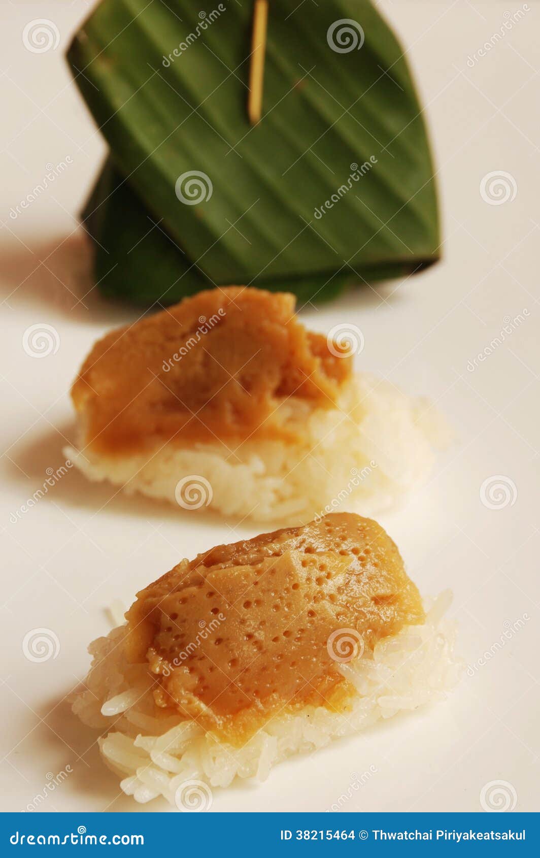 Egg Custard with Sweet Sticky Rice Stock Photo - Image of nature ...